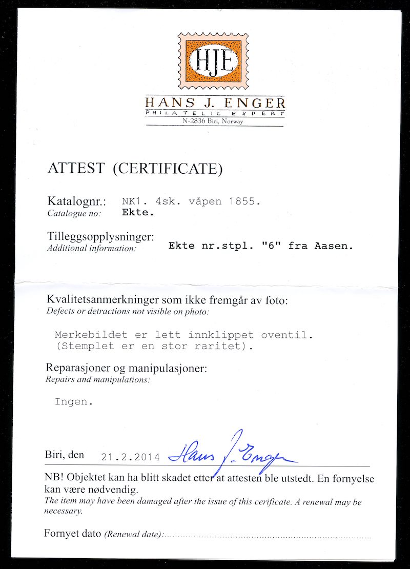 Stamp Auction - NK 1 nummerstempler - Public auction 211, lot 3636