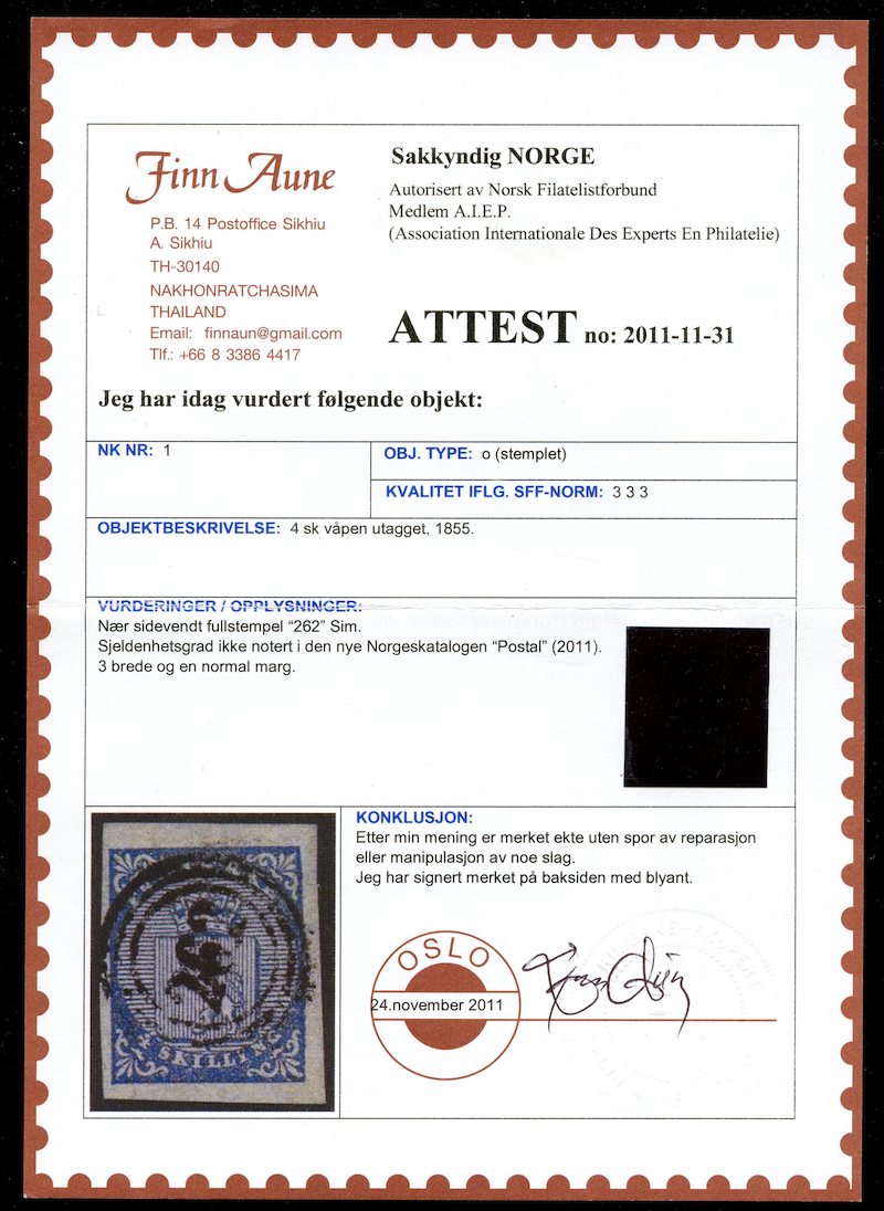 Stamp Auction - NK 1 nummerstempler - Public auction 211, lot 3678