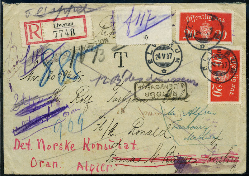 Brev fra Norge til utlandet Stamp Auctions